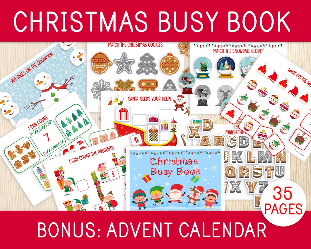 Christmas Busy Book, Toddlers, Preschool, Christmas Worksheets ...