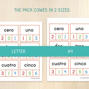 Spanish Number Words Clip Cards, Numbers 0-20, Preschool, Kindergarten ...
