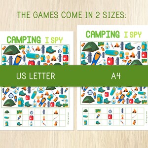Camping I Spy, Counting Game, Look and Find, Summer Camp Activity, I ...