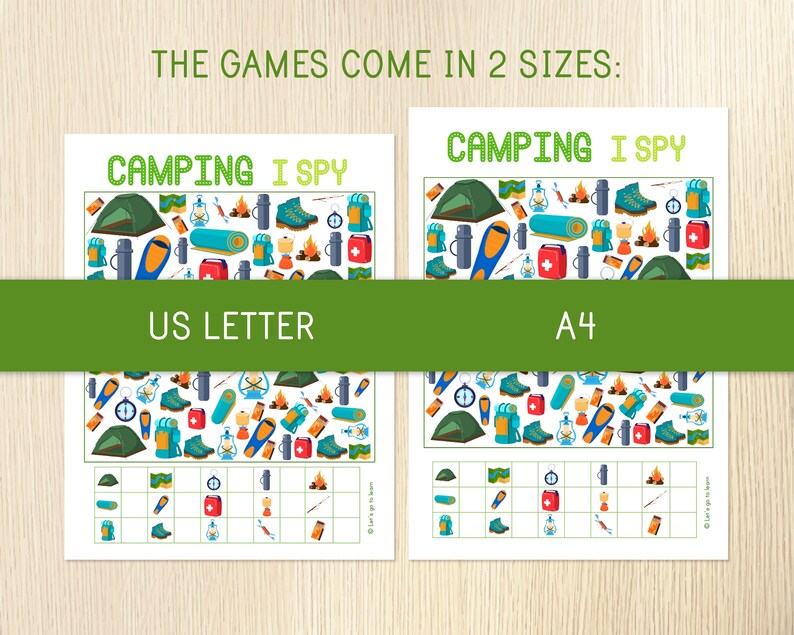 Camping I Spy, Counting Game, Look and Find, Summer Camp Activity, I ...