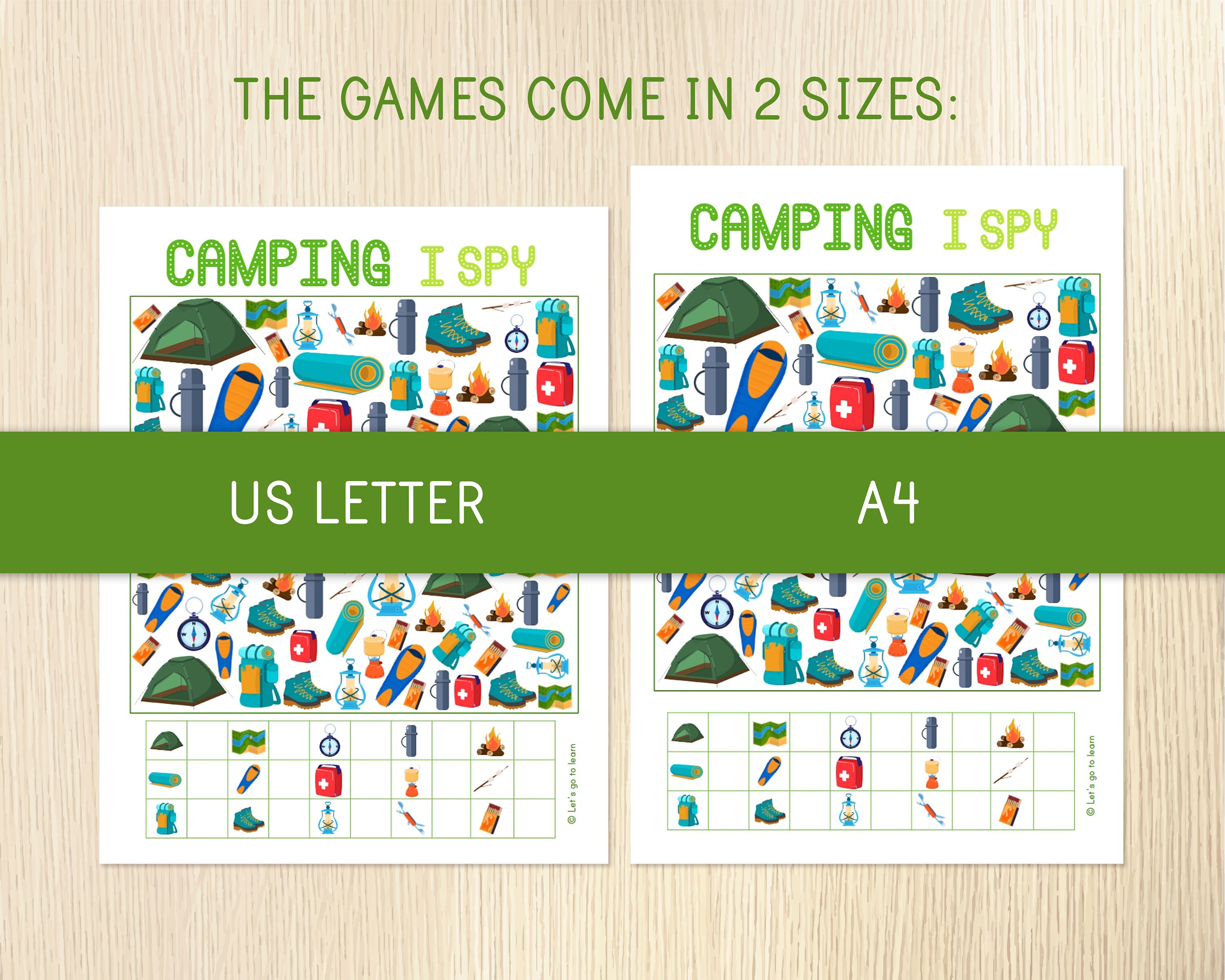 Camping I Spy, Counting Game, Look and Find, Summer Camp Activity, I ...