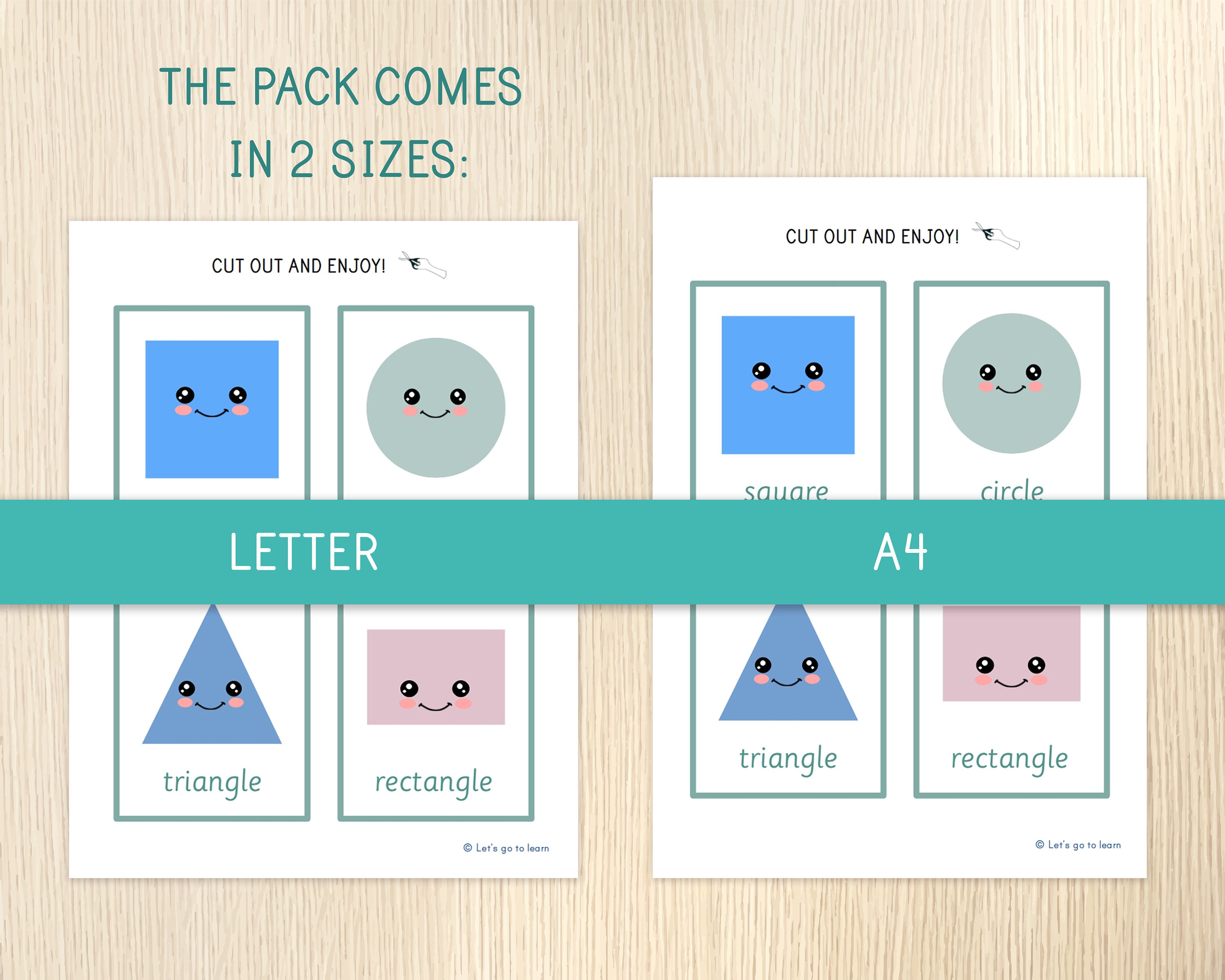 Shapes Flashcards , 2D Shapes, Preschool & Kindergarten Cards, Learning ...