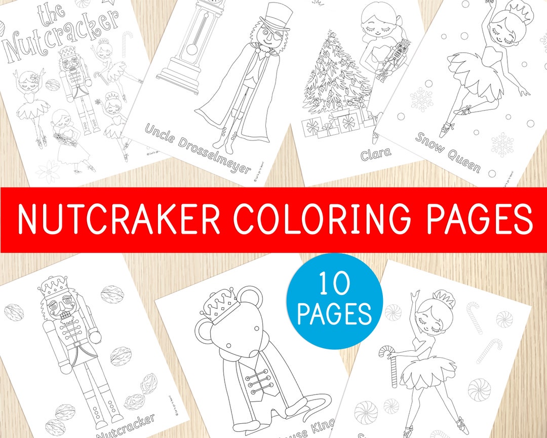 Nutcracker Themed Coloring Pages, Kids Christmas Coloring Sheets ...