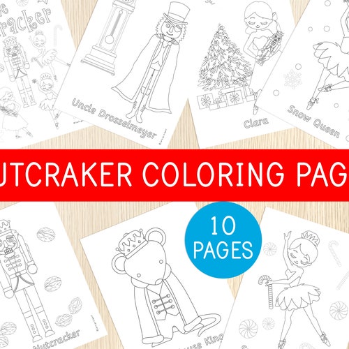 Nutcracker Themed Coloring Pages Kids Christmas Coloring - Etsy