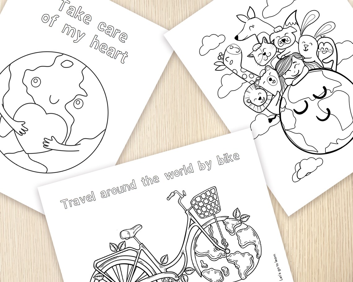 Earth Day Coloring Pages 25 Coloring Sheets Spring Activity | Etsy