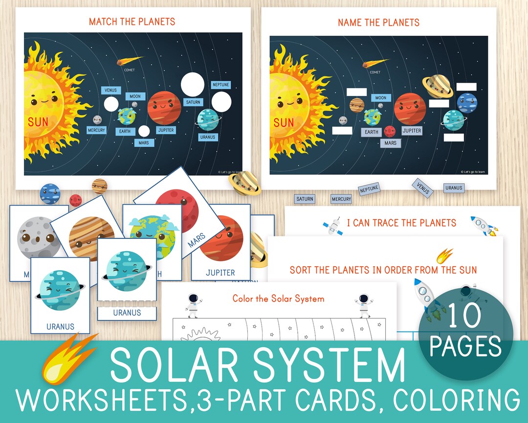 Solar System Worksheets - Learning Pack - Planets - Cards, Coloring ...