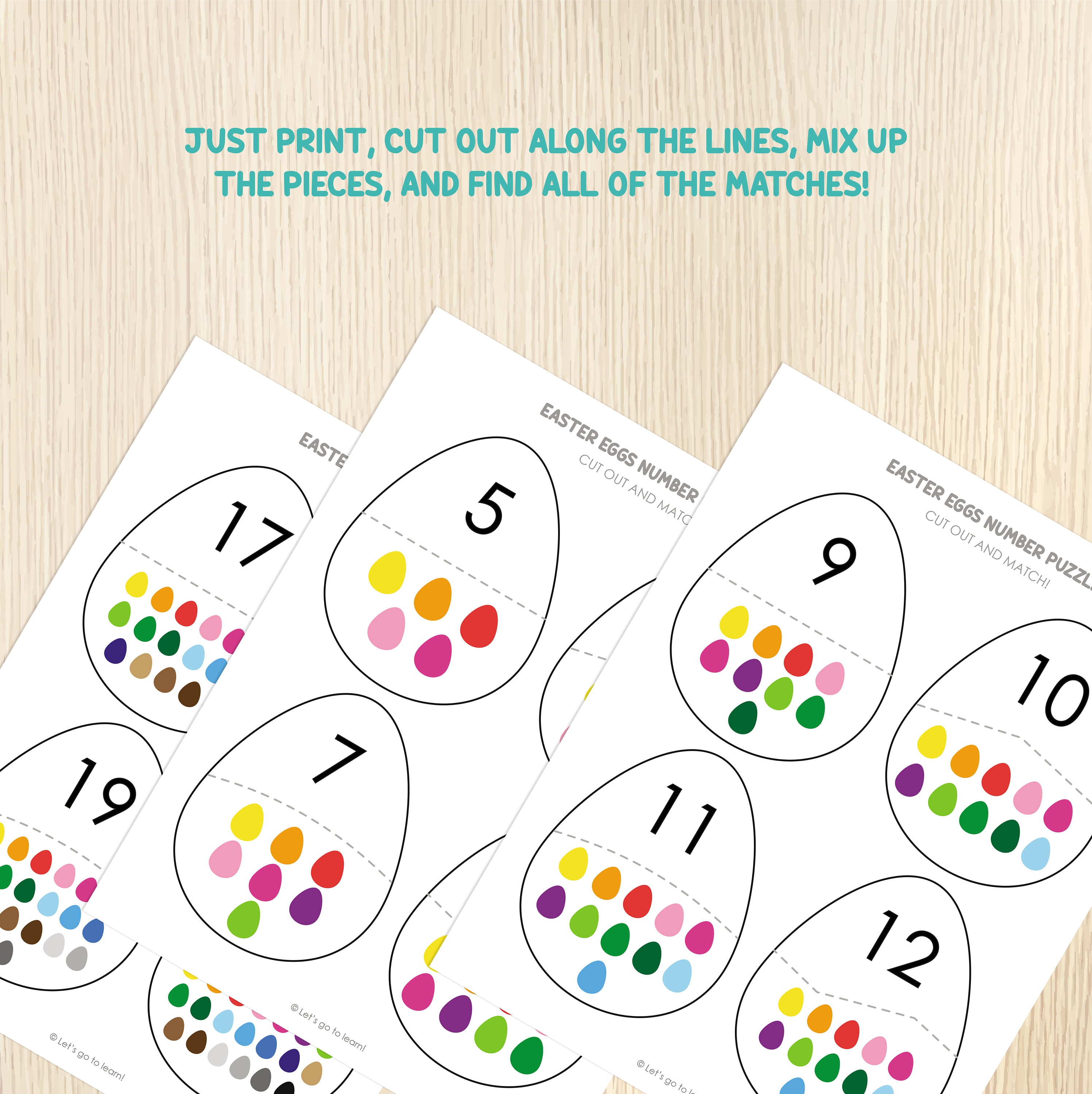 Easter Egg Number Matching - Easter Eggs Puzzles - Counting Activity ...