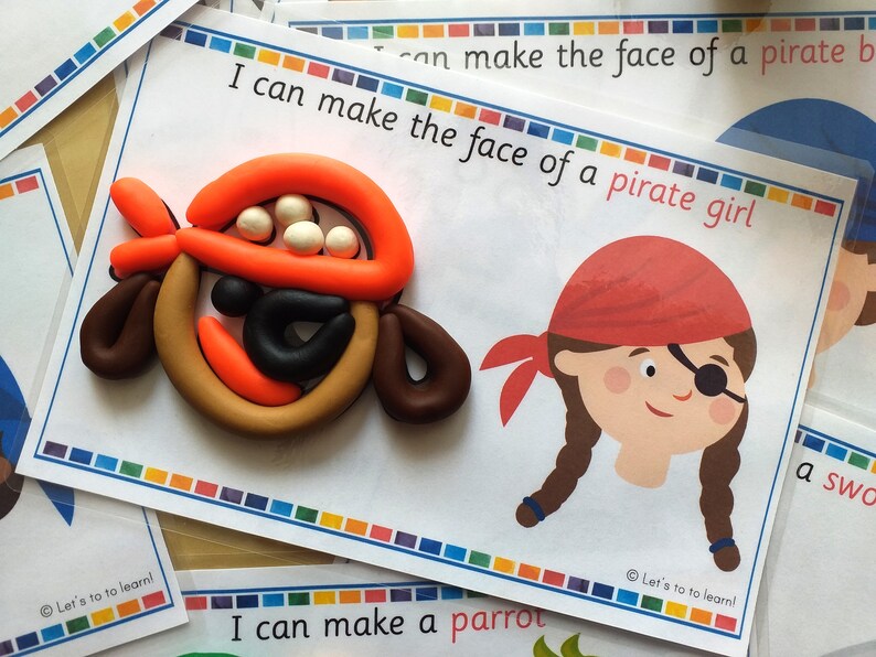 Pirates Playdough Mats, Play Doh, Preschool, Kindergarten Activity ...