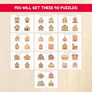 Gingerbread Houses Matching Game - Christmas Matching Activity ...