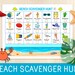 Beach Scavenger Hunt, Treasure Hunt, Summer Game, Beach Activity for ...