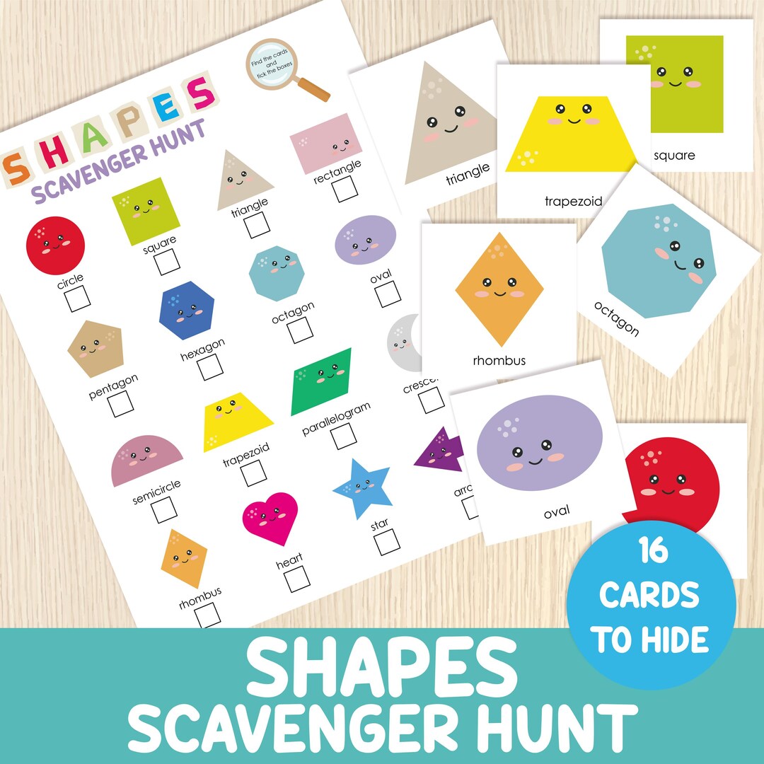 Shapes Scavenger Hunt Game - Shape Recognition Activity - Shape ...