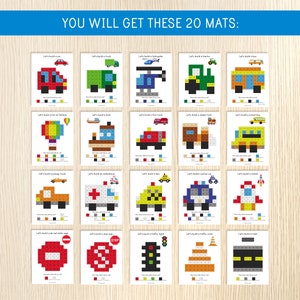 Vehicles Snap Cubes Mats, Transports, Connecting Cubes, Preschool ...