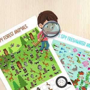I Spy Animals, 10 Seek and Find Games, Counting Activity, Toddler ...