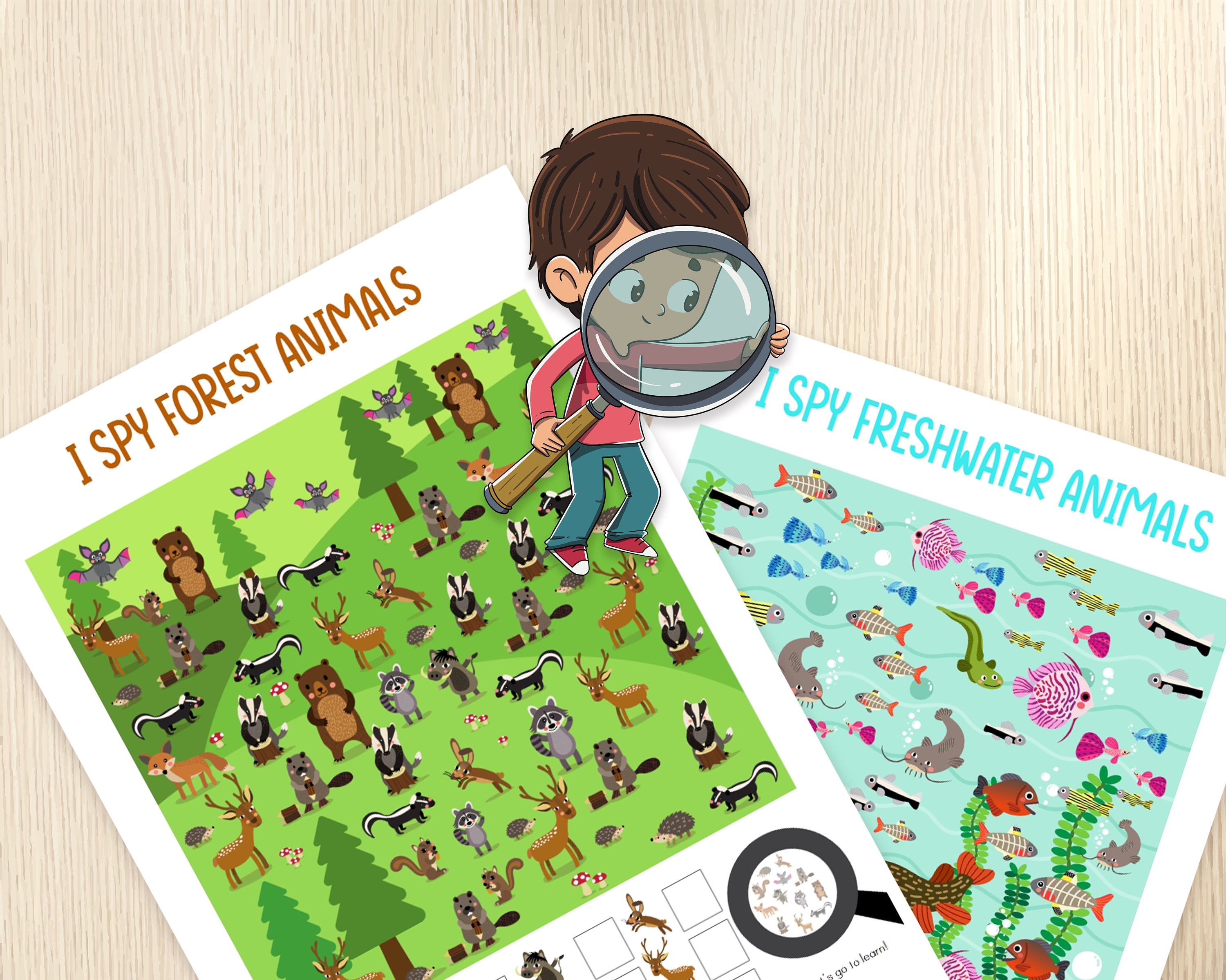 I Spy Animals 10 Seek and Find Games Counting Activity - Etsy