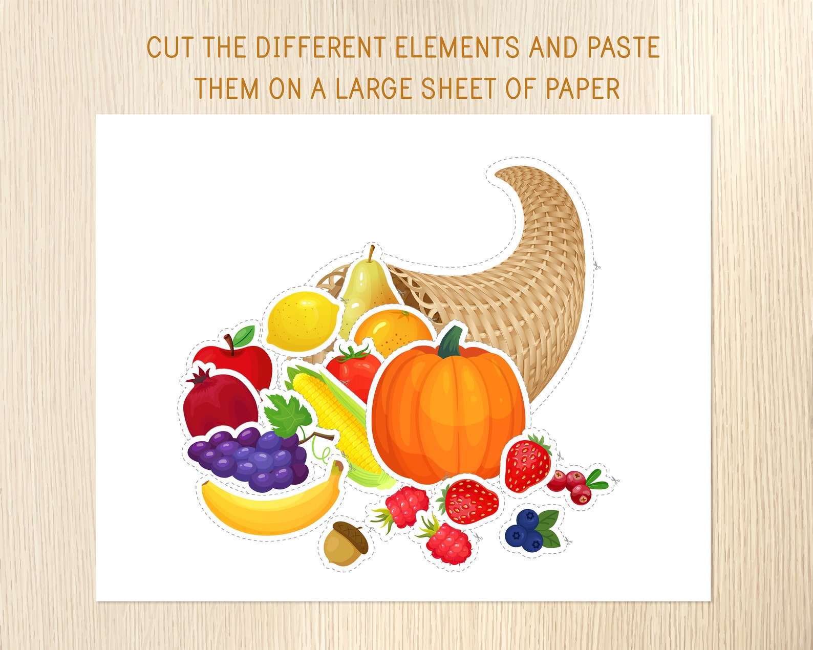Thanksgiving Game, Build Your Own Cornucopia or Horn of Plenty ...