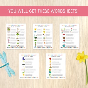 Spring Words Tracing Activity, Spring Vocabulary, Preschool ...