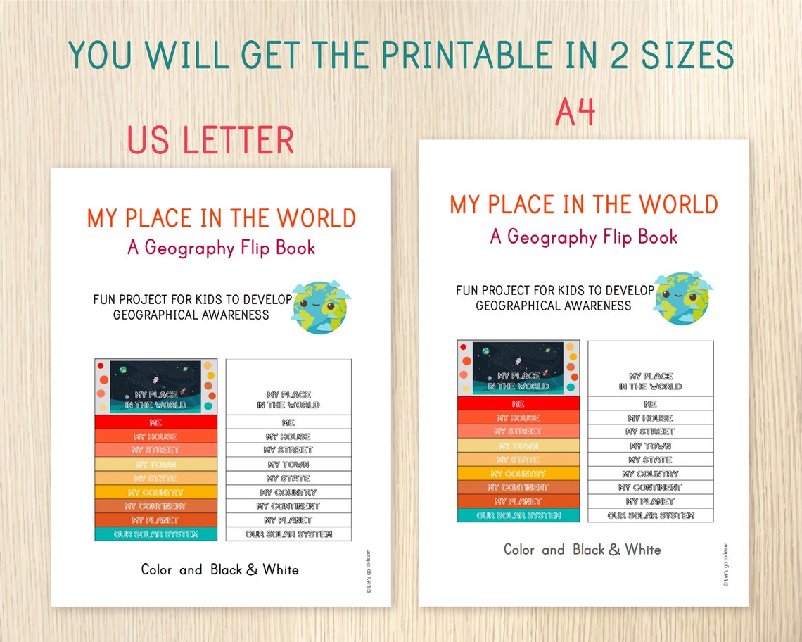 My Place in the World Geography Flip Book Fun Project - Etsy