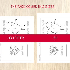 Valentine's Day Coloring Cards - Love Coloring Cards - Greeting Cards ...