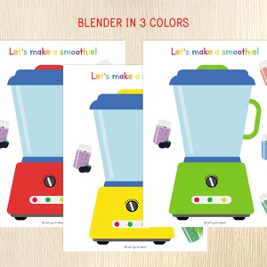 Make a Smoothie Game, Pretend Play, Dramatic Play for Kids, Cutting and ...