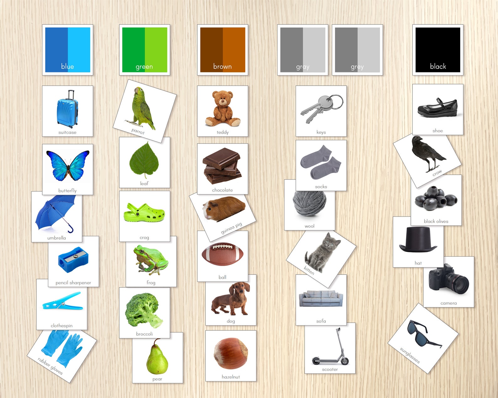 Color Sorting Cards Color Matching Montessori Activity | Etsy