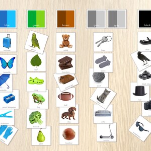 Color Sorting Cards, Color Matching, Montessori Activity, Toddler ...