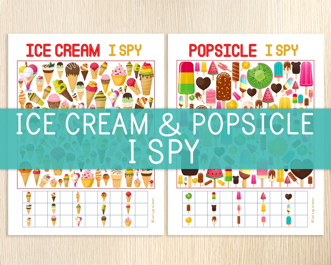 Ice Cream & Popsicle I Spy - Seek and Find - Look and Find - 2 Party ...