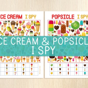 Ice Cream & Popsicle I Spy - Seek and Find - Look and Find - 2 Party ...