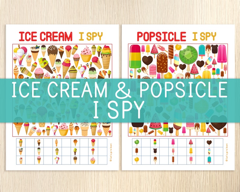 Ice Cream & Popsicle I Spy Seek and Find Look and Find 2 - Etsy