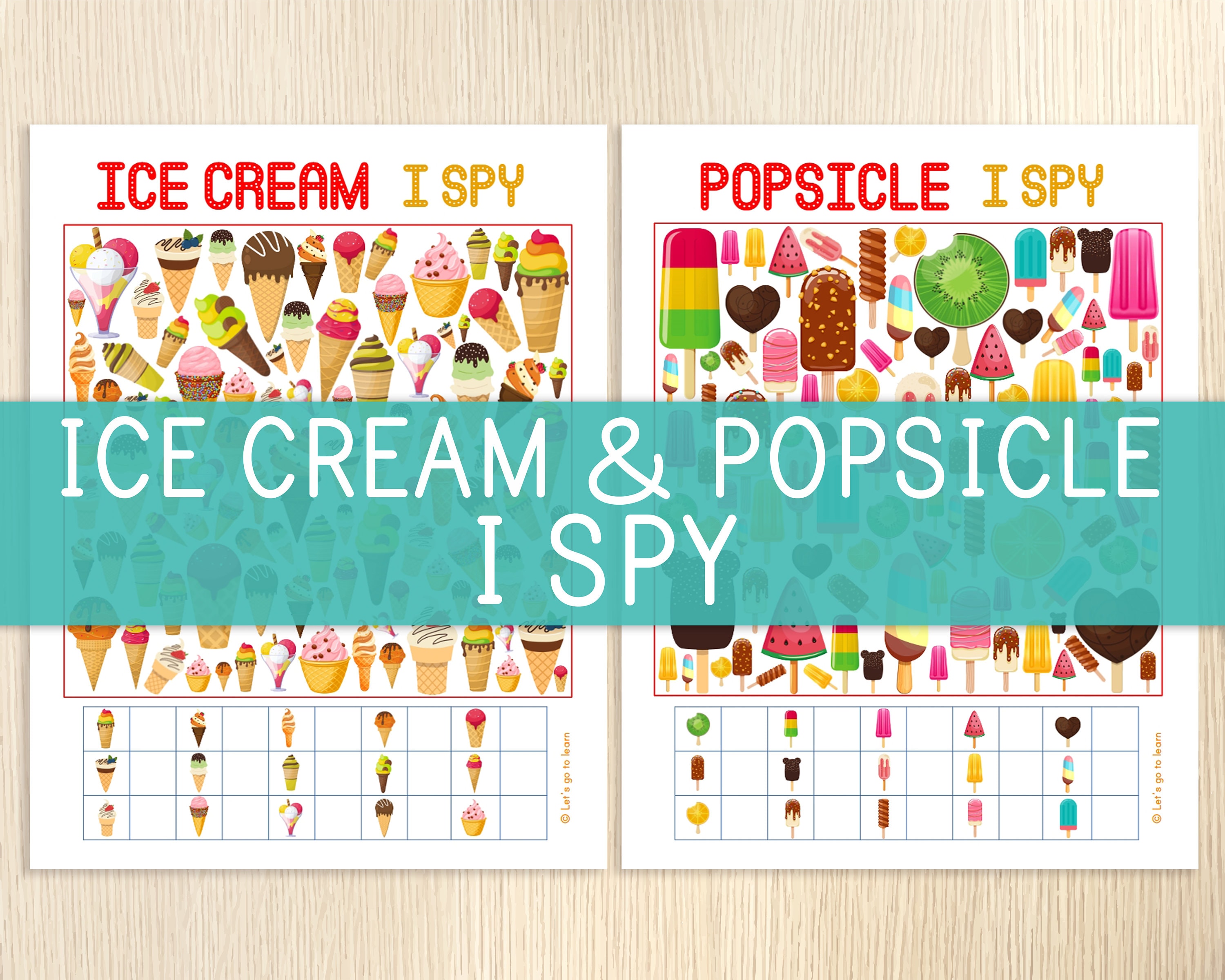 Ice Cream & Popsicle I Spy - Seek and Find - Look and Find - 2 Party ...