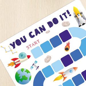 Astronaut Reward Chart Space Sticker Chart Toddler, Preschool Kids ...