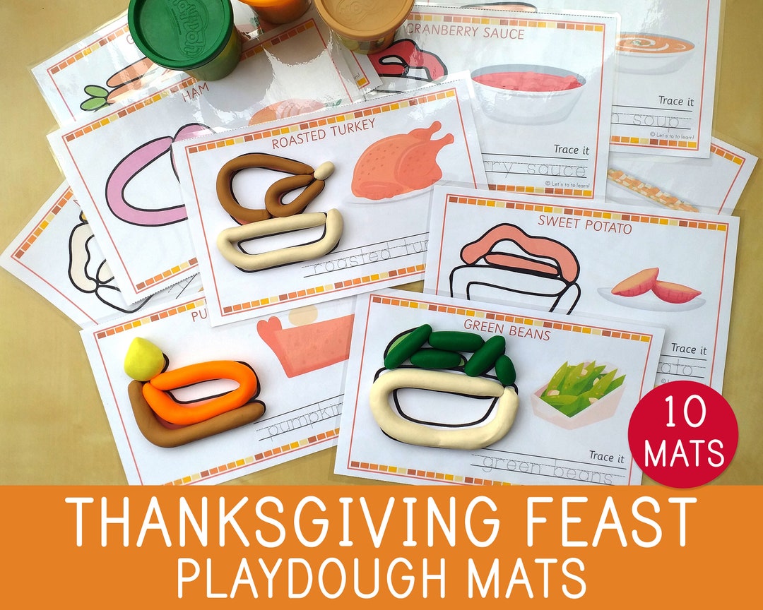 Thanksgiving Feast Playdough Mats, Play Doh Activity, Fall, Autumn ...