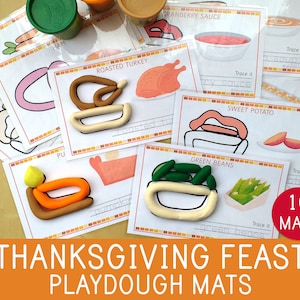 Thanksgiving Feast Playdough Mats, Play Doh Activity, Fall, Autumn ...