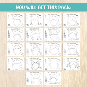 All About Me Face Templates - Printable Worksheets - Fun Self Portrait ...