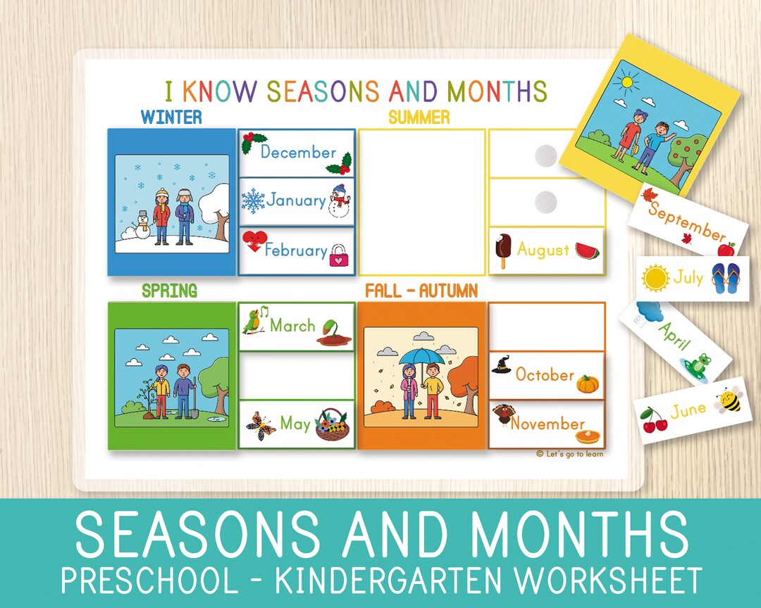 Months of the Year and Seasons, NORTHERN HEMISPHERE, Preschool ...