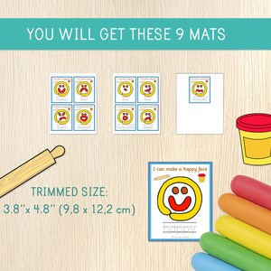 Feelings Playdough Mats, Emotions Cards, Play Doh Mats Visual Cards ...