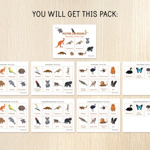 Australian Animals Cards - 3-part Cards - 28 Animal Cards - Toddler ...