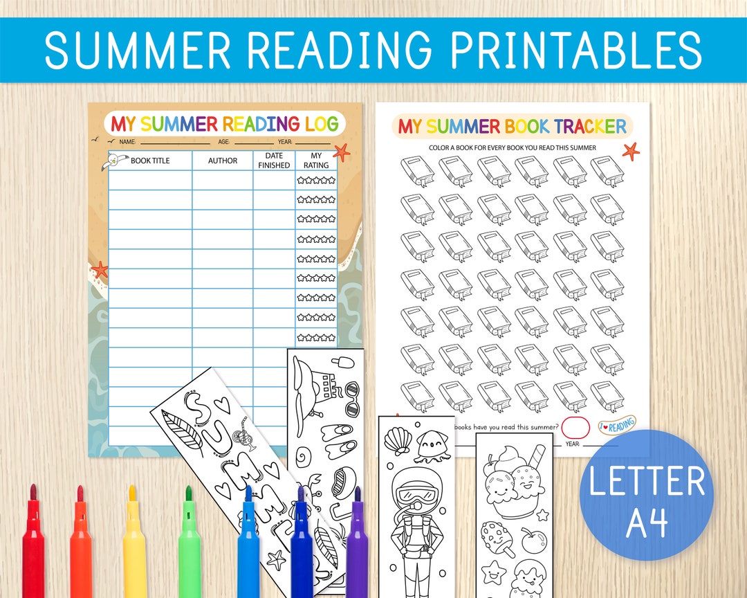 Summer Reading Log for Kids, Summer Book Tracker, Reading Chart, Summer ...