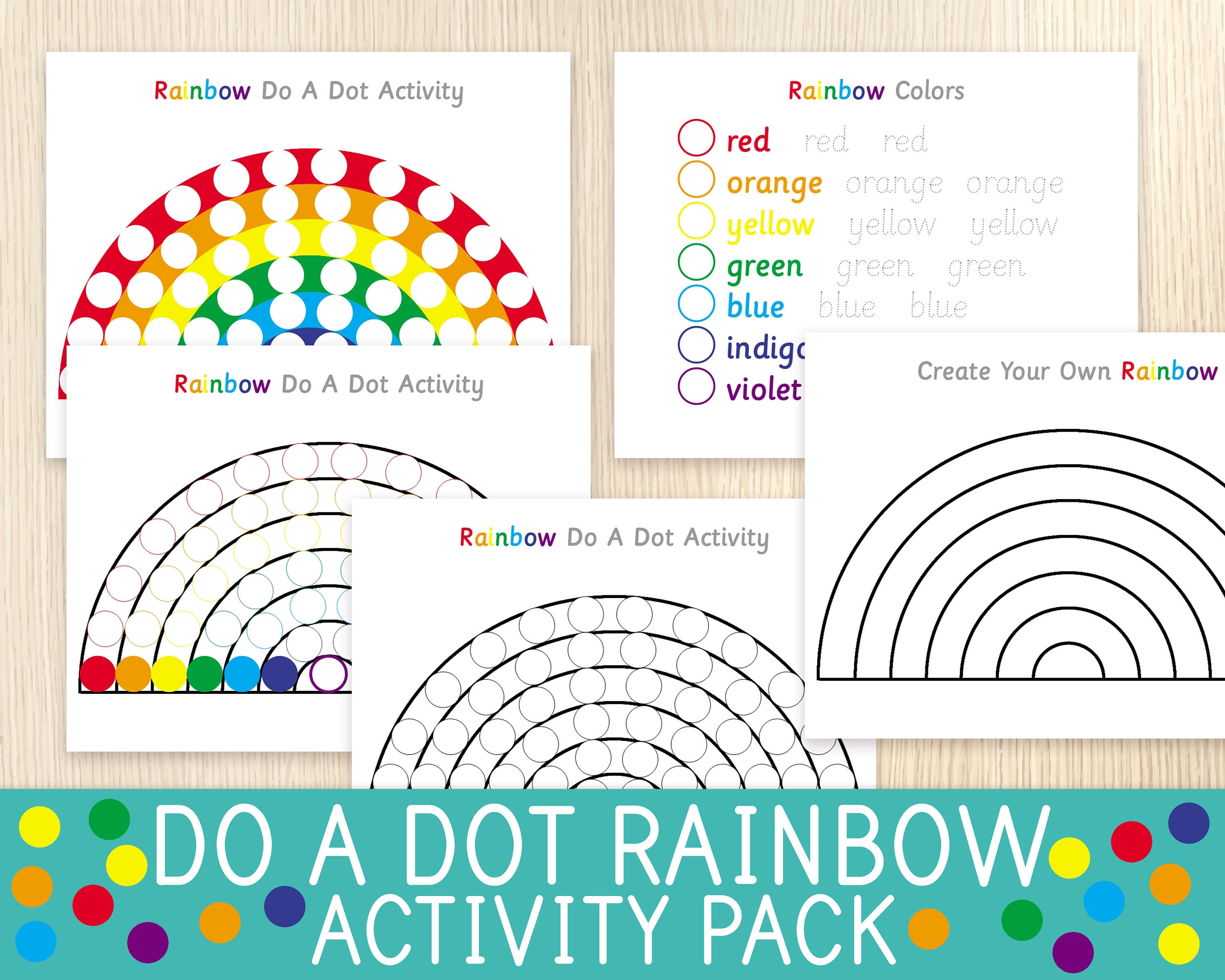 Rainbow Do A Dot Toddler Preschool Activity Fine Motor - Etsy