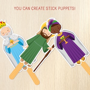 Nativity Scene for Christmas, Advent, Stick Puppets, Christmas ...