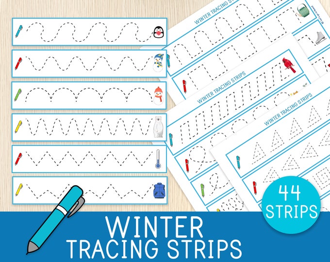 16 Printable Beginning Tracing Trace the Lines Worksheets. - Etsy Canada