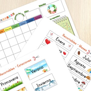 Perpetual Calendar for Kids in SPANISH, Circle Time, Busy Book or ...