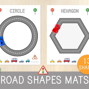 Shapes Tracing Road Mats - Math Busy Book Pages - Geometry - Toddler ...