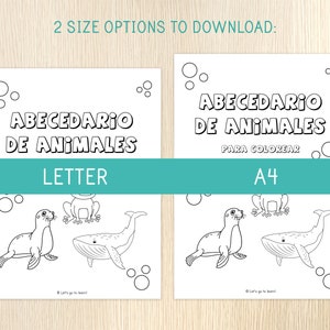 Spanish Alphabet Coloring - Animals Alphabet - Preschool, Kindergarten ...