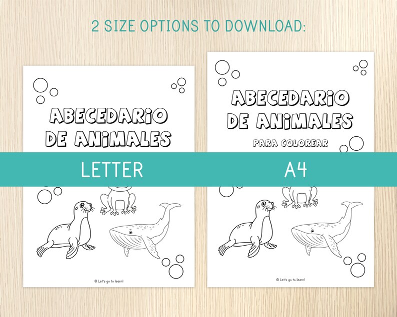 Spanish Alphabet Coloring - Animals Alphabet - Preschool, Kindergarten ...