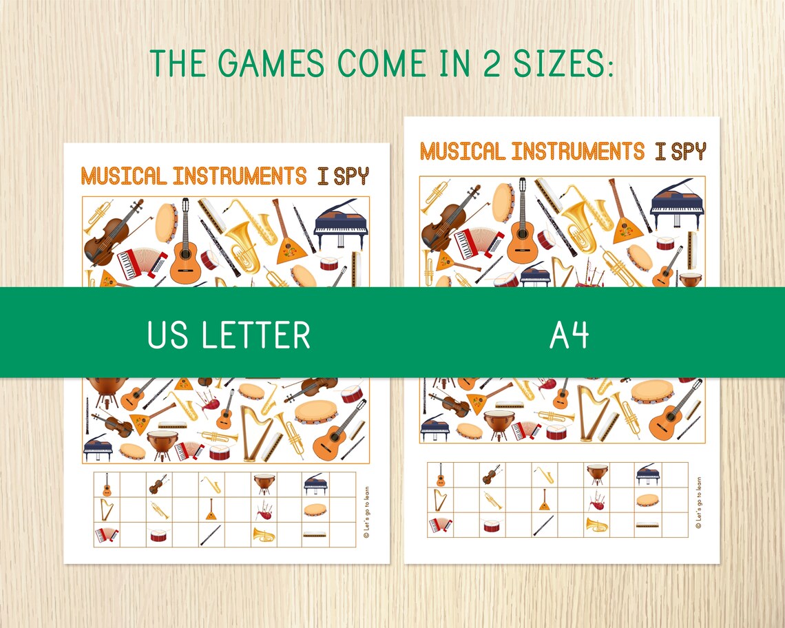 Musical Instruments I Spy Games Counting Activity Look and - Etsy