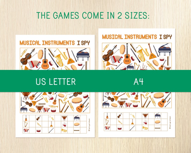 Musical Instruments I Spy Games Counting Activity Look and - Etsy