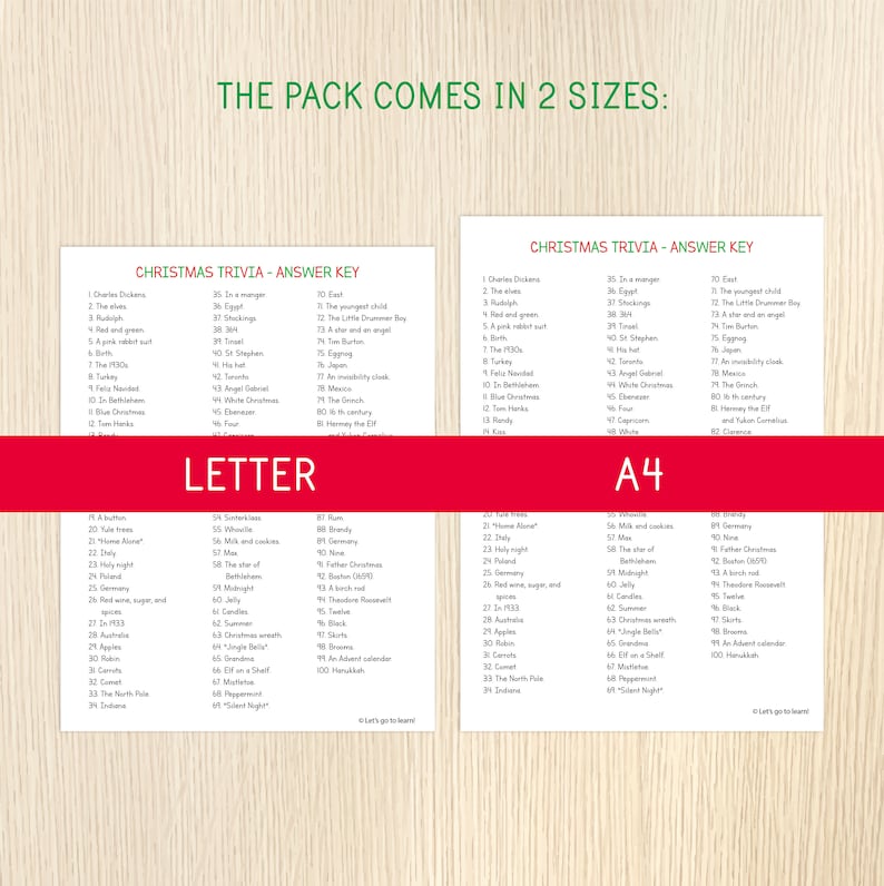 Christmas Trivia Game, 100 Question Cards, Christmas Party Games ...