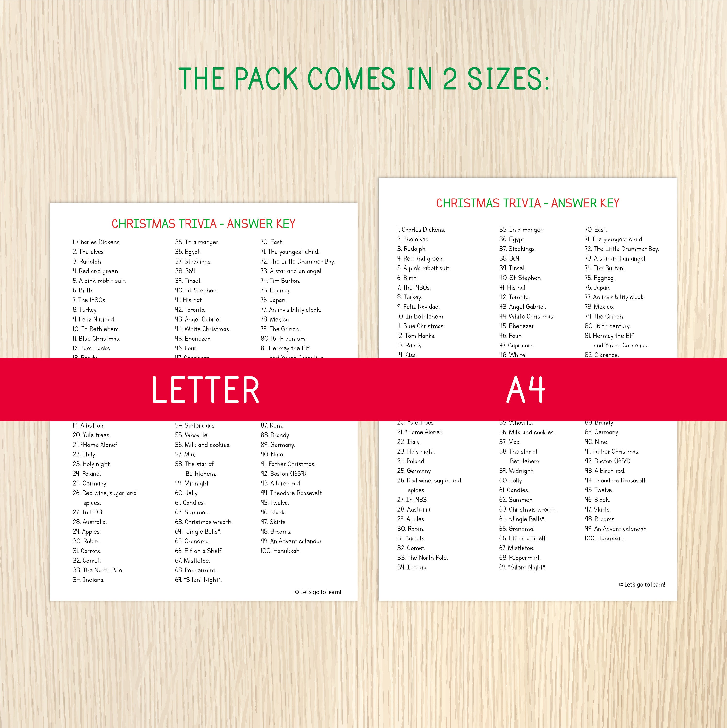 Christmas Trivia Game, 100 Question Cards, Christmas Party Games ...