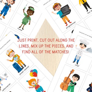 Professions Matching Activity, 52 Puzzles, Jobs, Community Helpers ...