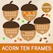 Fall Acorn Ten Frames, Number Mats, Playdough Mats, Autumn Activity ...
